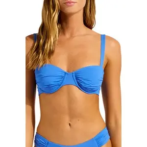 Seafolly Ruched Underwire Bikini Top - Sapphire
