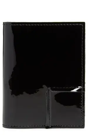 COMME DES GARÇONS Reversed Corner Patent Leather Card Case