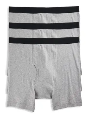HARBOR BAY BY DXL Big & Tall 3-pk Boxer Briefs - Grey