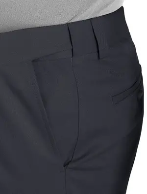 OAK HILL BY DXL Waist-relaxer Pleated Microfiber Trousers - Black