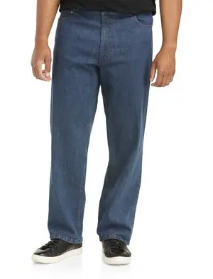 HARBOR BAY BY DXL Big & Tall Relaxed Fit Stretch Jeans - Basic Blue Wash
