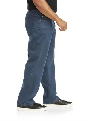 HARBOR BAY BY DXL Big & Tall Relaxed Fit Stretch Jeans - Basic Blue Wash