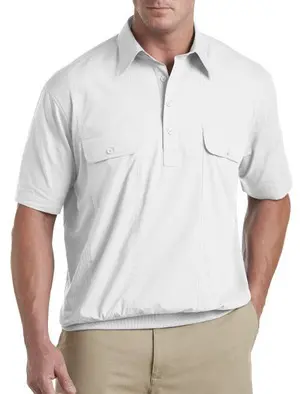 HARBOR BAY BY DXL Banded-hem Polo Shirt