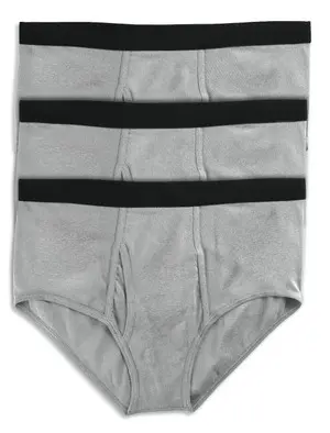HARBOR BAY BY DXL 3-pk Color Briefs Grey