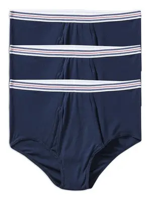HARBOR BAY BY DXL 3-pk Color Briefs - Navy