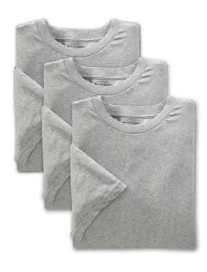 HARBOR BAY BY DXL 3-pack Color Crewneck T-shirts - Grey