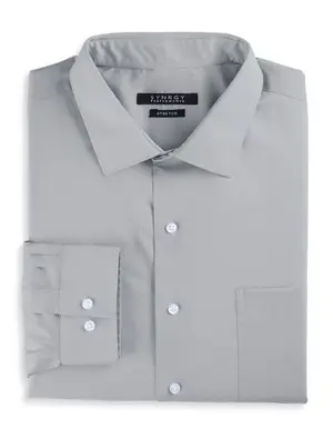 SYNRGY BY DXL Big & Tall Performance Solid Dress Shirt - Grey