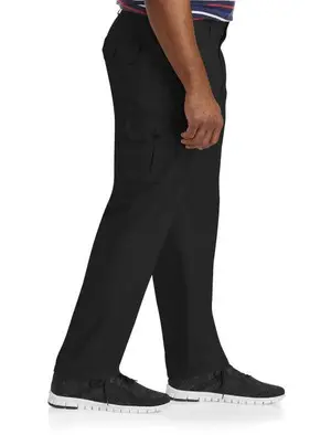 HARBOR BAY BY DXL Continuous Comfort Cargo Pants - Black