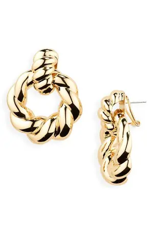 Carolina Herrera Twist Door Knocker Drop Earrings