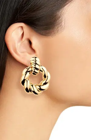 Carolina Herrera Twist Door Knocker Drop Earrings