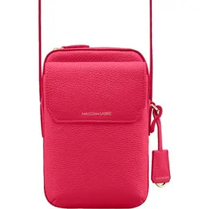 MAISON DE SABRE Leather Zip Phone Pouch - Shibuya Fuchsia