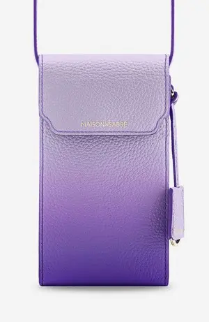 MAISON DE SABRE Leather Phone Pouch Ombre Lavender