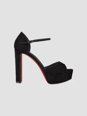 CHRISTIAN LOUBOUTIN Sandaloo 130mm Veau Velours Platform Sandals - Black