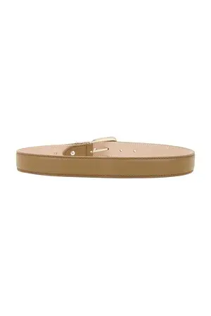 Khaite Benny Leather Belt - Toffee & Antique Silver