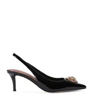 Kurt Geiger Patent Leather Belgravia Slingback Pumps - Black