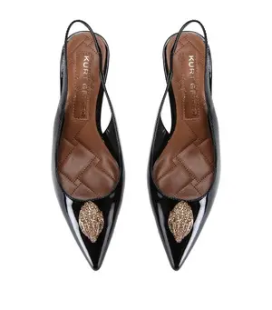 Kurt Geiger Patent Leather Belgravia Slingback Pumps - Black