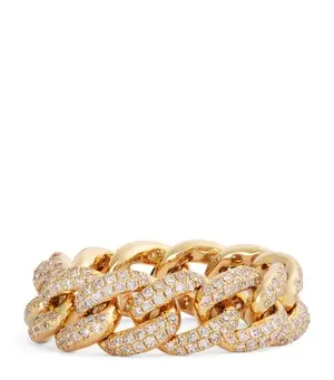 Shay Pavé Link Ring - Gold