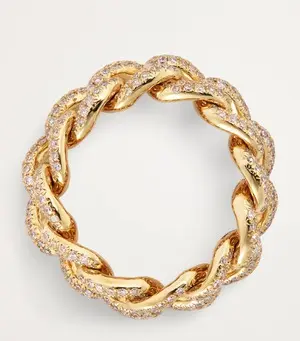 Shay Pavé Link Ring - Gold