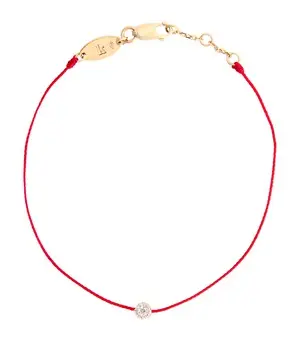 REDLINE Yellow Gold And Diamond Illusion Bracelet - Red