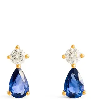 ANITA KO Diamond And Sapphire Stud Earrings - Gold