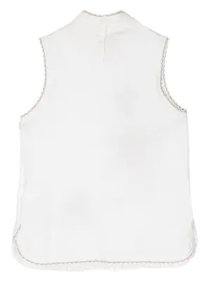 Shiatzy Chen Floral-embroidered Knit Vest