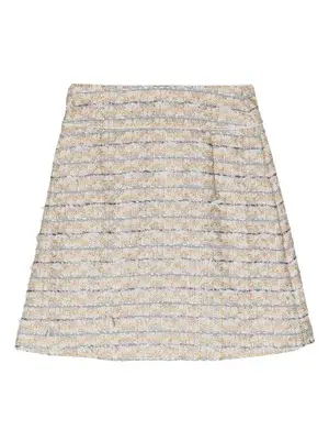 Shiatzy Chen Tweed A-line Miniskirt - Grey