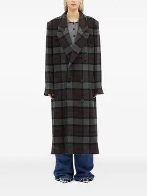 MSGM Checked Double-breasted Coat