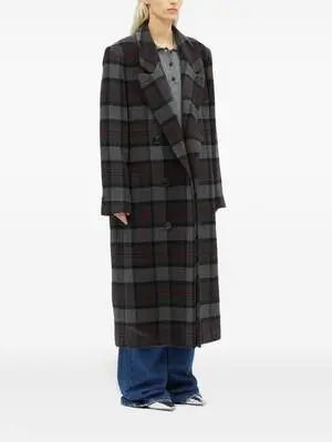 MSGM Checked Double-breasted Coat