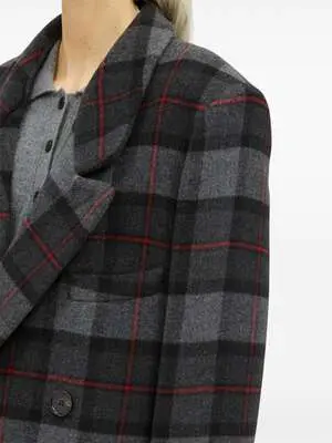 MSGM Checked Double-breasted Coat
