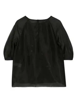 Shiatzy Chen Floral-print Organza Blouse - Black