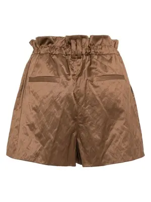 Shiatzy Chen Crease-effect Thigh-length Shorts - Brown