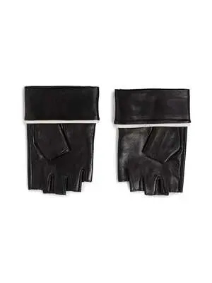 Karl Lagerfeld Ikon Leather Fingerless Gloves