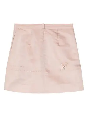 Shiatzy Chen Floral-embroidered Silk Miniskirt