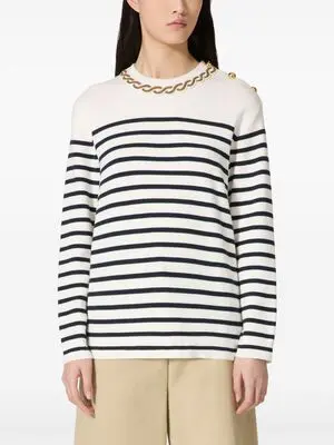 Valentino Garavani Patterned Intarsia Knit Sweater - White