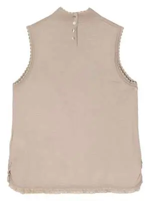Shiatzy Chen Floral-embroidered Knit Vest