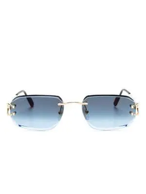 CARTIER 0468s Rectangle-frame Sunglasses