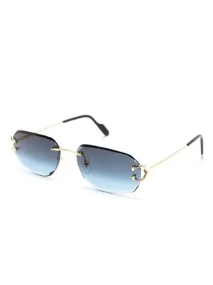 CARTIER 0468s Rectangle-frame Sunglasses