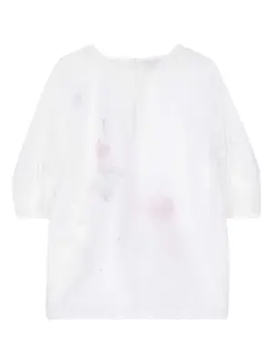 Shiatzy Chen Floral-print Organza Blouse - White