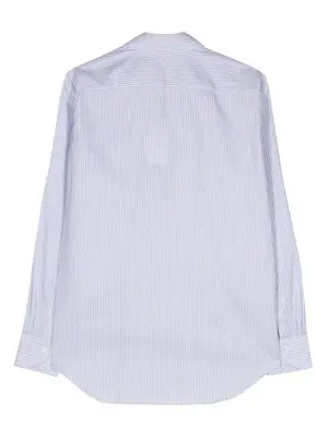 Canali Striped Cotton Shirt - Blue