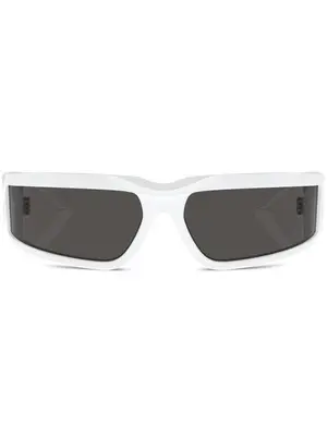 Dolce & Gabbana Logo Wraparound Sunglasses - White