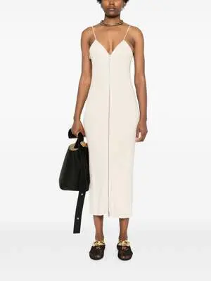 JIL SANDER Ribbed-knit Cotton Maxi Dress