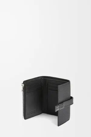 Loewe Small Vertical Wallet In Soft Grained Leather Skin - Black