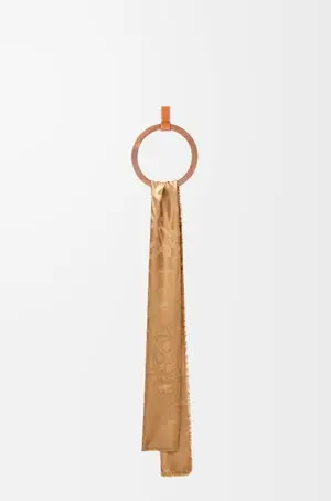 Loewe Stole In Silk And Wool Camel
