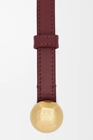 Loewe Pebble Belt - Dark Burgundy/gold