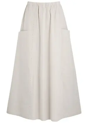 BY MALENE BIRGER-Catterine Striped Cotton-poplin Midi Skirt