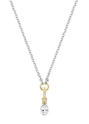 LAURA VANN Crystal-embellished Rhodium-plated Necklace - Silver