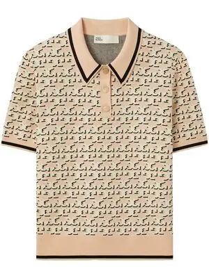 Tory Burch Monogram Jacquard Polo Top