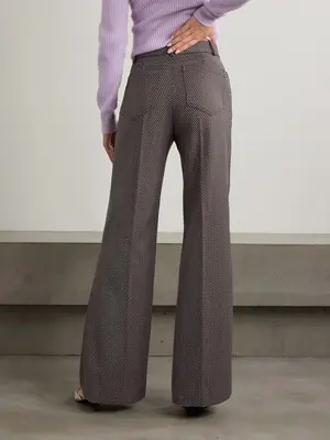 Victoria Beckham Alina Wool-jacquard Flared Pants - Brown