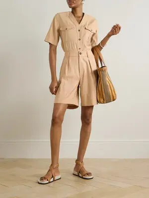 Loro Piana Pleated Textured-silk Cargo Shorts