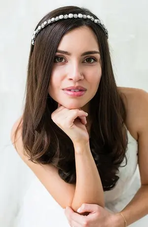 Brides & Hairpins Parthena Crystal & Imitation Pearl Crown - Silver